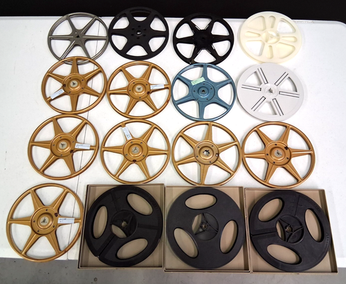 LOT of 16 Super-8mm film reels, 400 ft each, metal & plastic - MOVIE ...