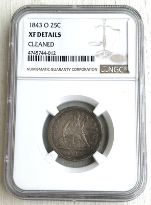 1843-O Seated Liberty Quarter Certified NGC XF Details Cleaned | eBay