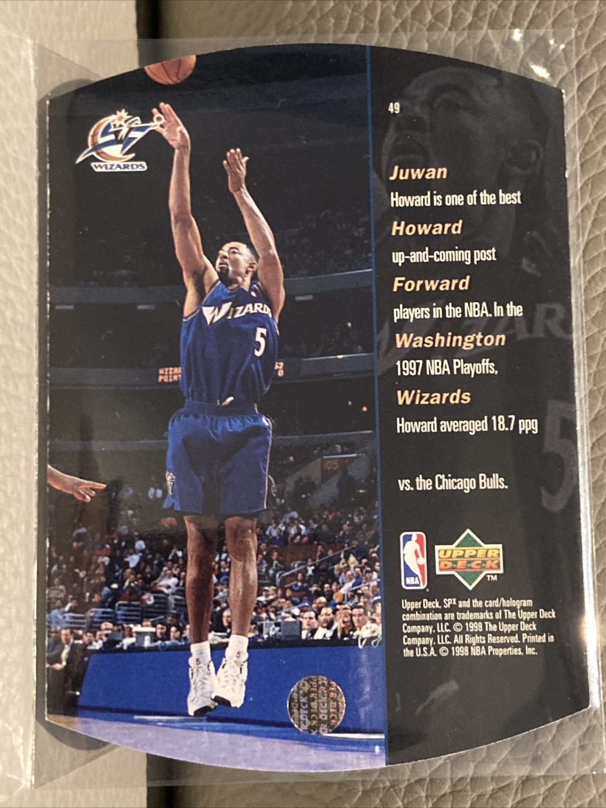 NBA Upper Deck Hologram 1997-98 SPx Juwan Howard Washington Wizards ...