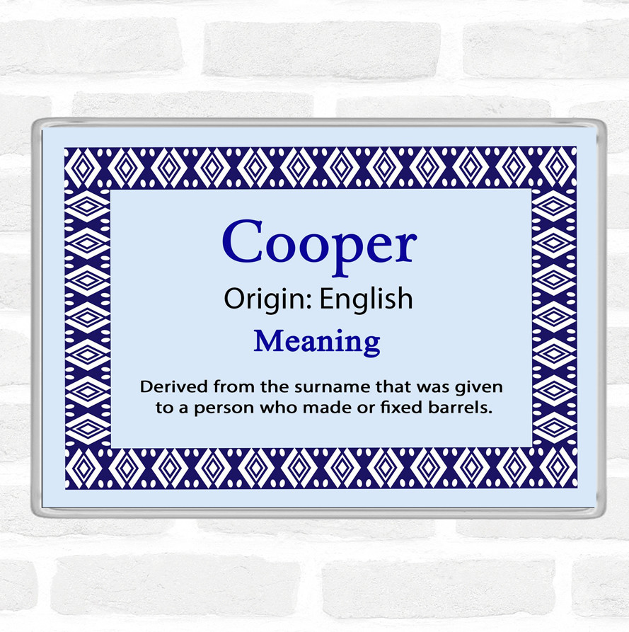 Cooper Name Meaning Jumbo Fridge Magnet Blue | eBay