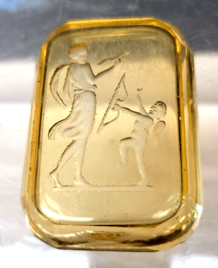VINTAGE 4 AMBER ETCHED GLASS BUTTER PATS-APHRODITE/CUPID | eBay
