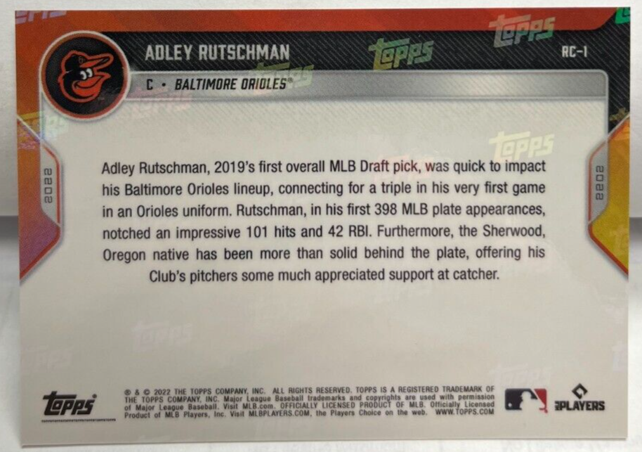 Adley Rutschman 2022 Topps Now All-Star Rookie Cup Team Set#RC-1 ...