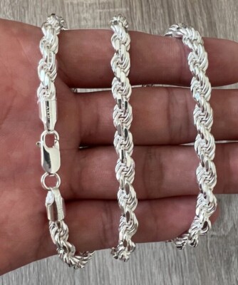 6mm REAL 925 SOLID Sterling Silver Chain Necklace Italian Durable ...