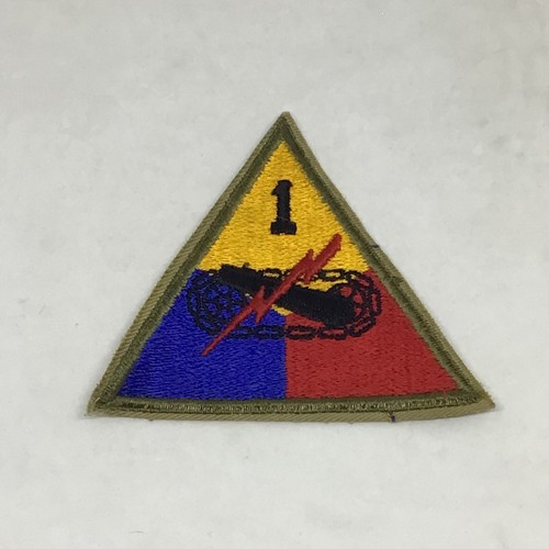 K0031 Original US Army WW2 Patch 1st Armored Division Green Back ...