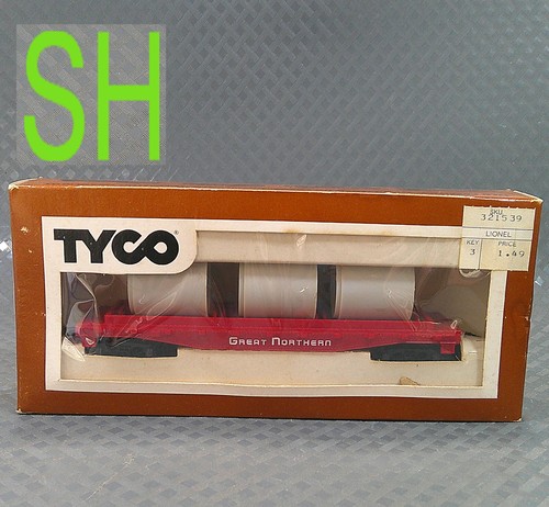 Vintage 70s 1977 Tyco HO Model Train 342D Flat Car w/Pipes Great ...