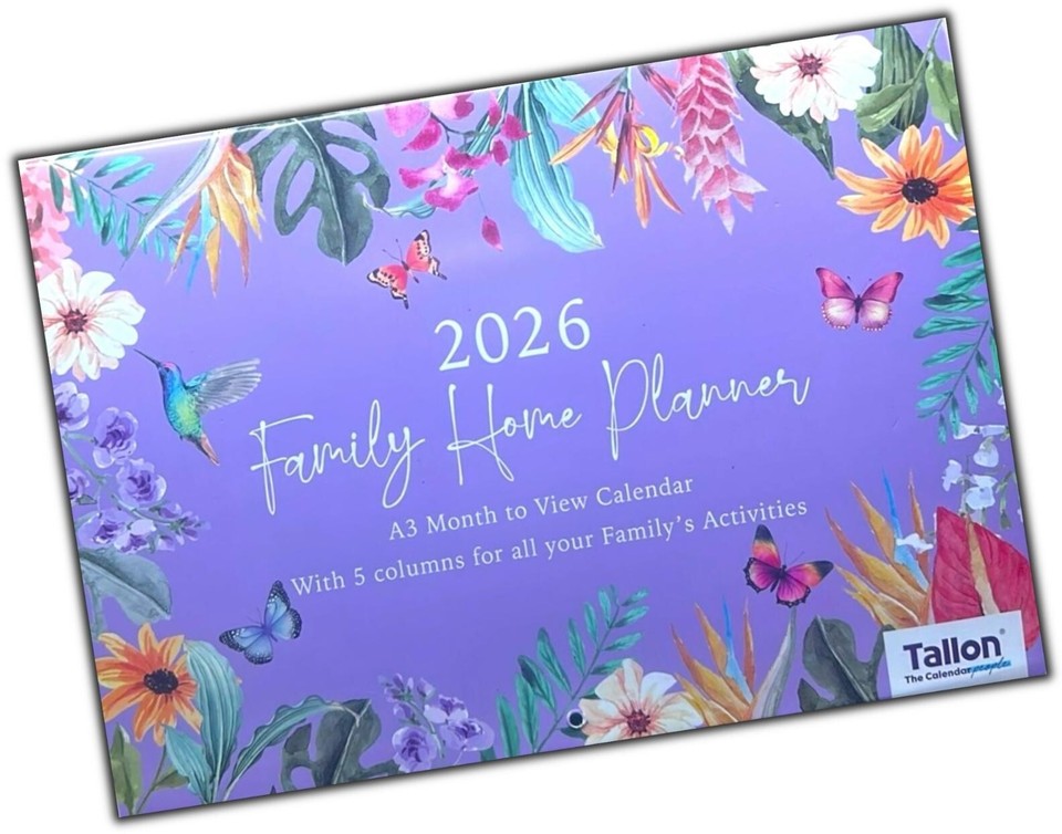 2026 Family Large Month To View 5 Column Full Year Planner Calendar ...