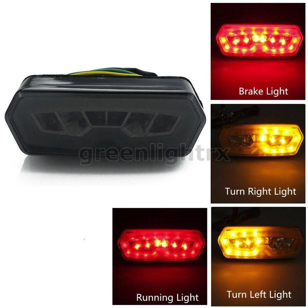 Smoke Lens Tail Light With Signals New Motorcycle Modified Led Brake ...