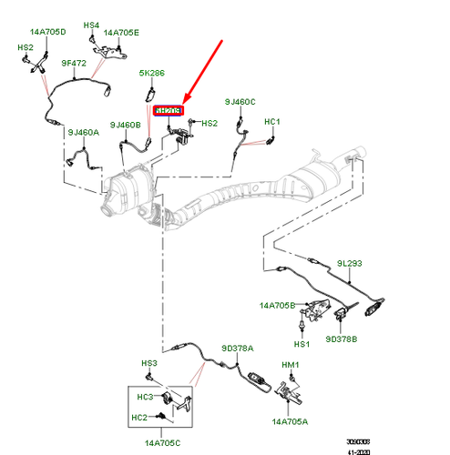 Capteur de pression des gaz d'échappement LR RANGE ROVER IV L405 ...