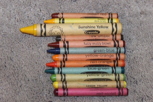 (12) Rare Discontinued Crayola Crayons OOP Indian Red Sunshine Yellow ...