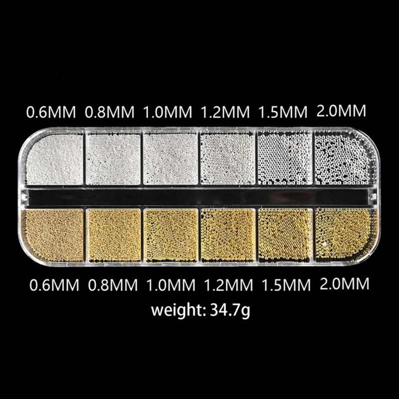 Mini Nail Art Caviar Beads, 3D Micro Caviar Beads Gold Silver Beads ...