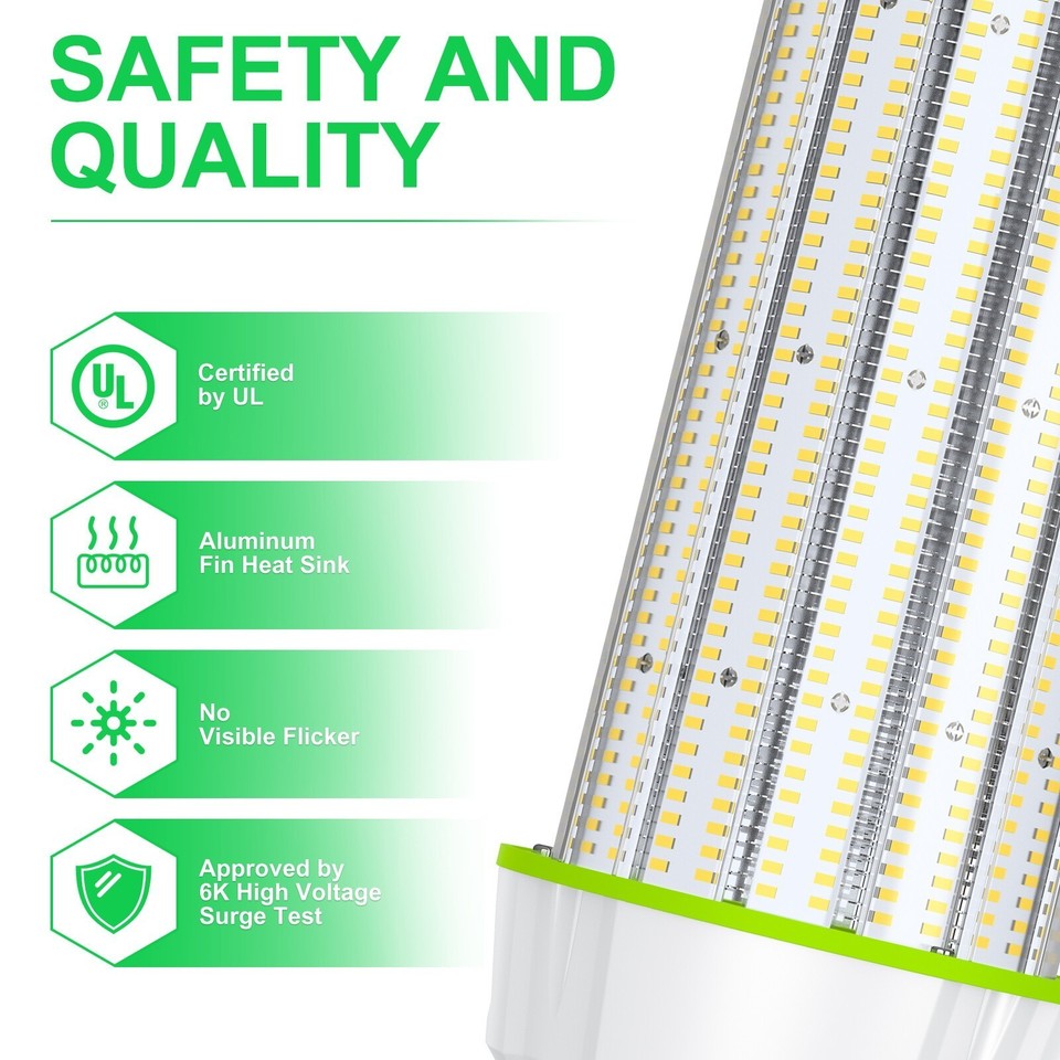 160W LED Corn Light Workshop Bulb Equal 600 Watt Metal Halide HPS CFL ...