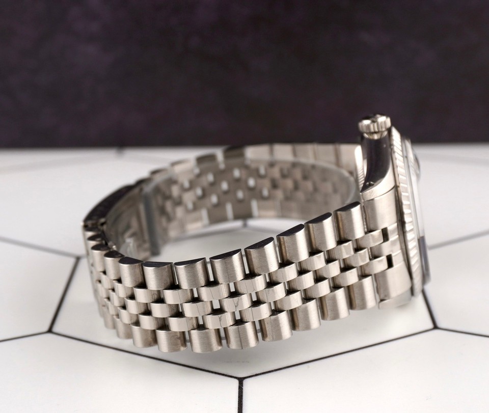 Rolex 36mm Datejust Steel Engine-Turned Silver Dial Watch 16030 | eBay