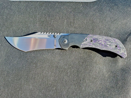 Merriken Knives Mini Ultimatum #2 Grind MAGNACUT Carbon Fiber Titanium ...