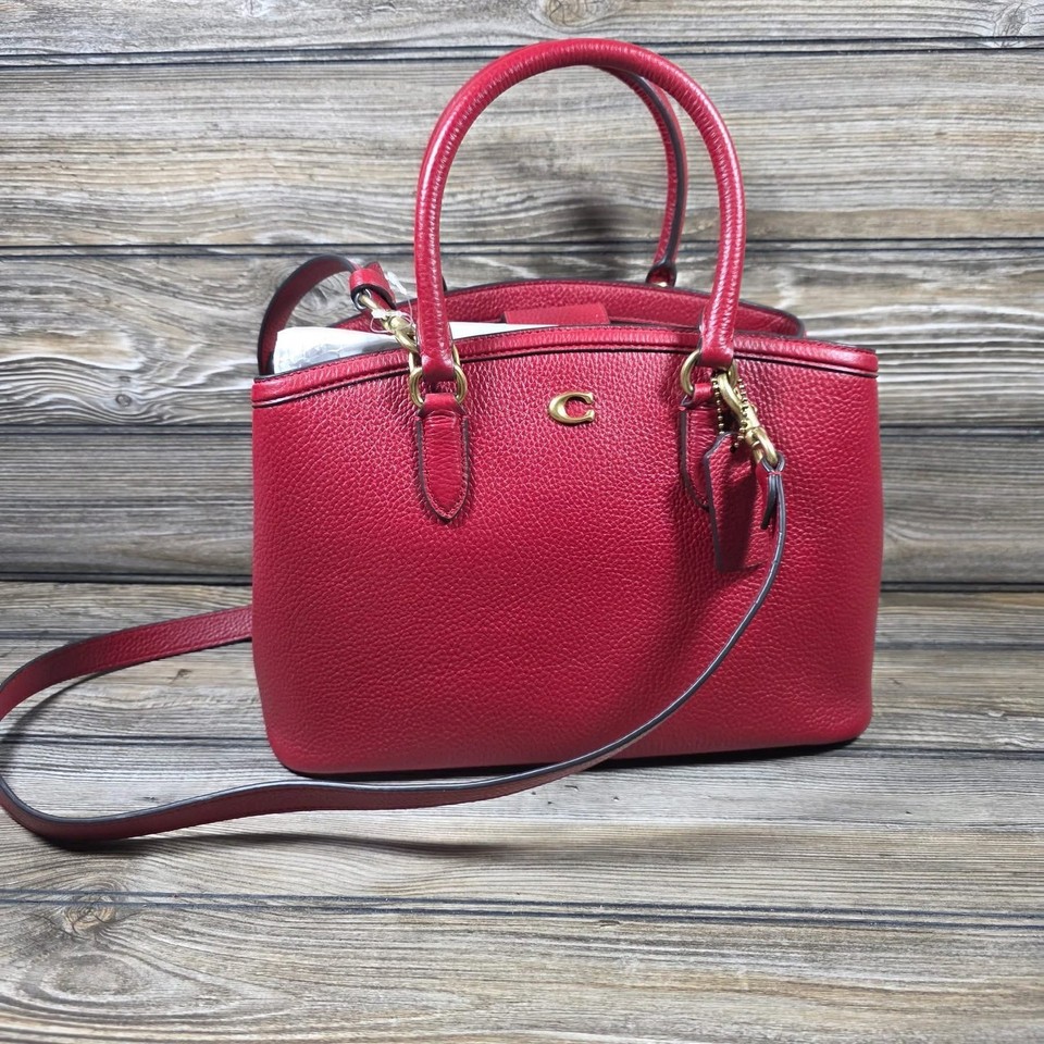 Coach Legacy Carryall 28 Crossgrain Leather Satchel Ruby Red Handbag ...