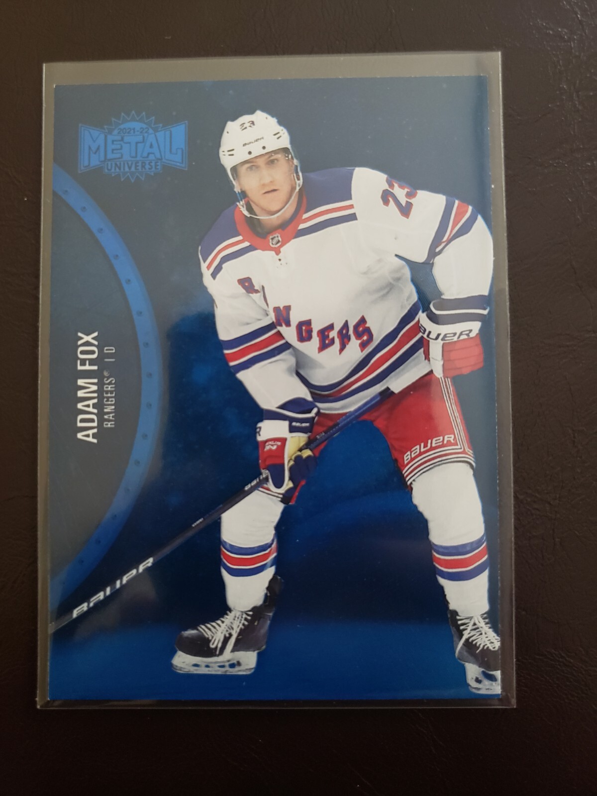 2021-22 Adam Fox Blue Spectrum Skybox Metal Universe Hockey New York ...