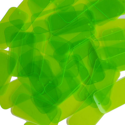 Lime Green Transparent Sequins Rectangle See-Thru 1.5 inch Couture ...