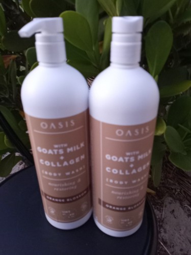 SET! Oasis Goats Milk Collagen Body Wash Orange Blossom JUMBO 40fl oz ...