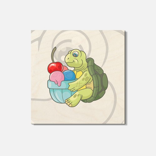 Cute Turtle Animal 4'' X 4'' Square Wooden Coaster | eBay