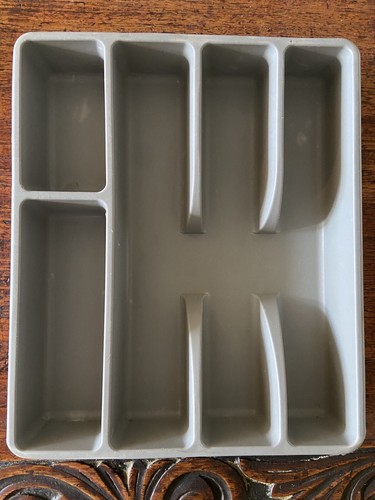 Ikea Gray Plastic Silverware Flatware Tray 5 Part Utensil Organizer ...