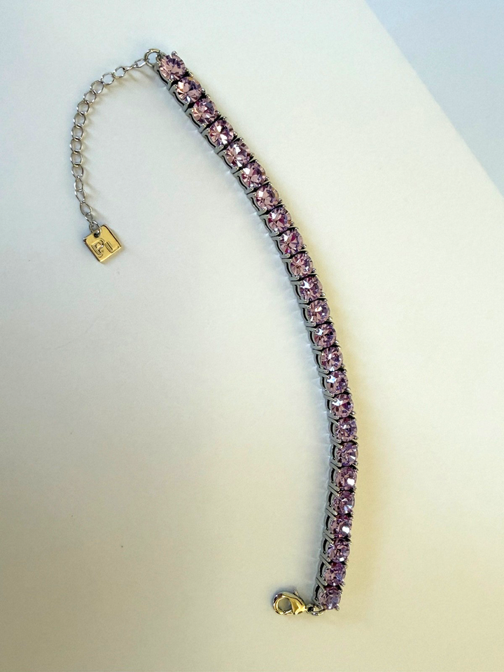 New Park Lane Lavender Mini Impression Tennis Bracelet Purple Crystals ...