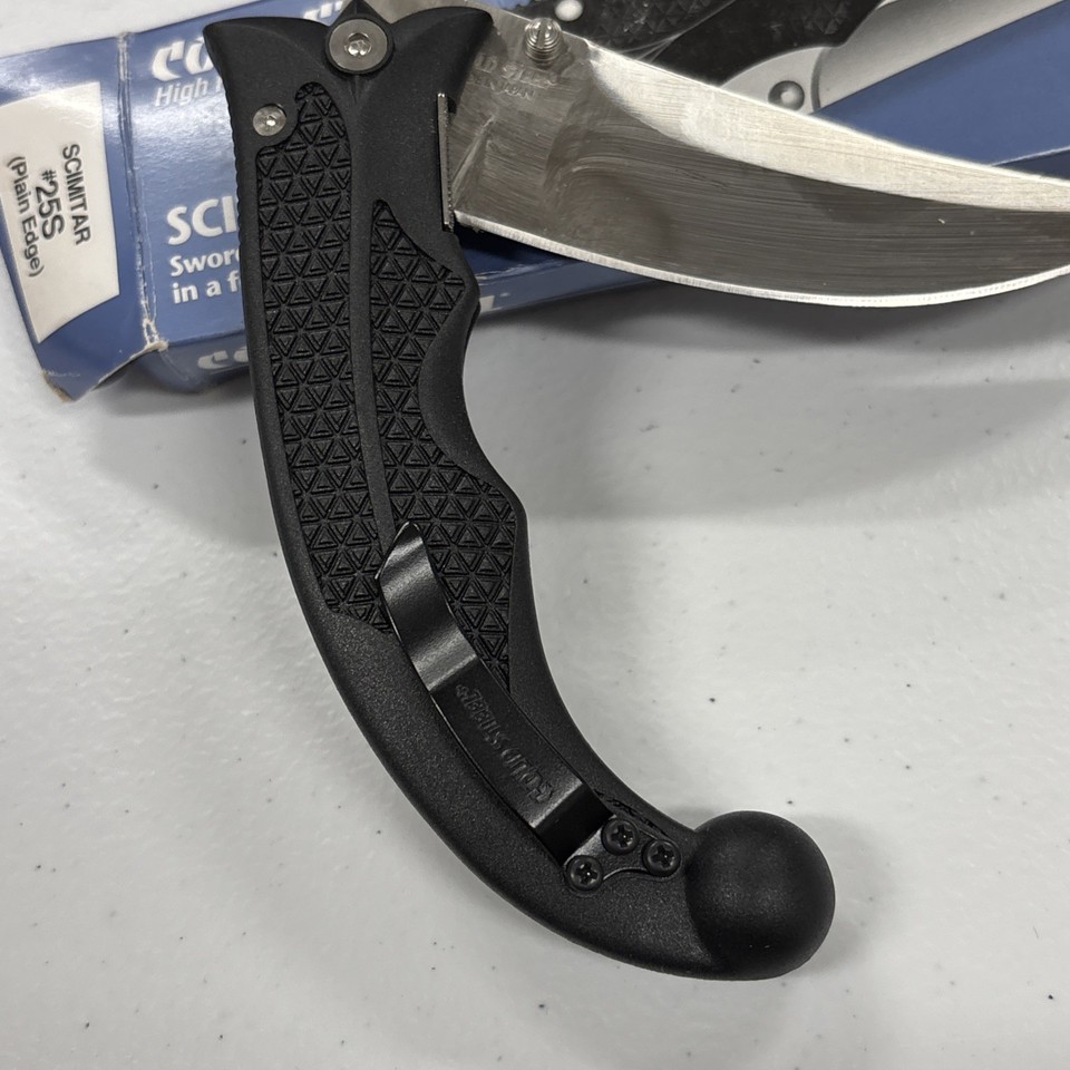 COLD STEEL 25S SCIMITAR FOLDING KNIFE AUS-8A TITANIUM LINER JAPAN 2001 ...