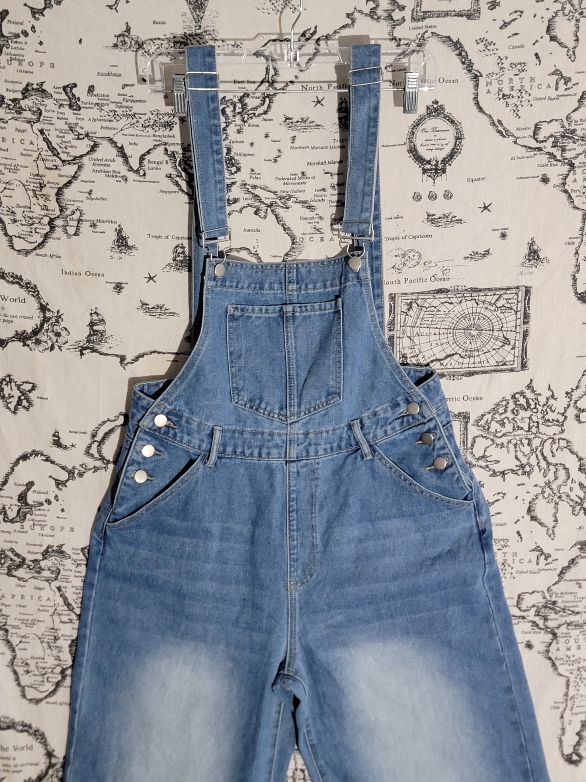 SHEIN SXY Women’s Denim Overalls Blue Wide Leg Adjustable Straps Size ...