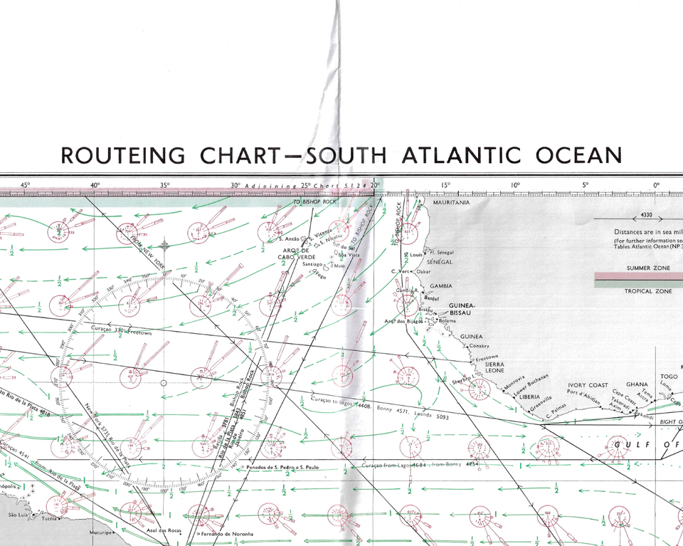 5125(3) Roueting Chart South Atlantic Ocean March Chart Map Marine ...