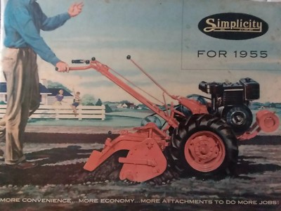 Simplicity Color 1955 Brochure Walk-Behind VA FA LA Lawn Garden Tractor ...