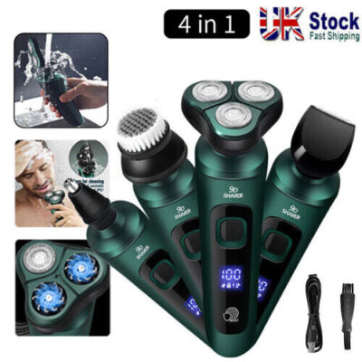 Electric Shaver Razor for Men Wet&Dry Rechargeable Rotary Cordless 3 ...