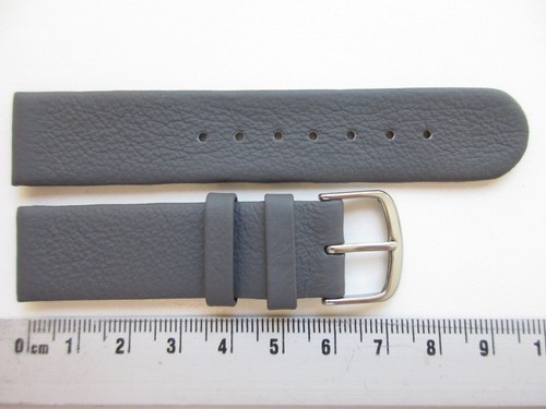 Gray Grey Unstitched Untapered 18 MM leather watch band strap - SHORT ...
