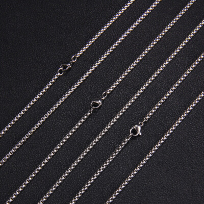 10-100PCS 2mm Width Stainless Steel Round Box Chain Necklaces Jewelry ...
