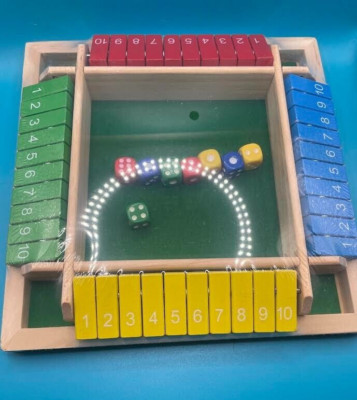 Lot Of 3 Shut The Box Dice Game, Wooden Board Table Math Game, 2-4 ...