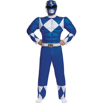 Mens Power Rangers Classic Blue Ranger Muscle Costume - Large/X Large ...