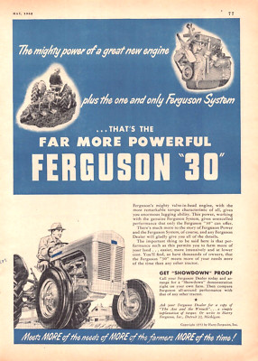 Ferguson 30 Far More Powerful Engine Detroit Michigan Vtg Magazine ...