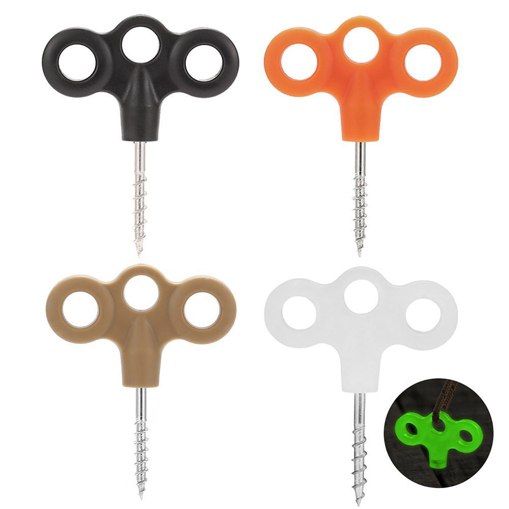 5pcs Outdoor Camping Ground Pegs Screw Spike Hook Rope Buckle Tent Peg ...