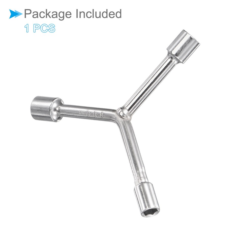 Y-Shaped 3 Way Socket Wrench 8mm 10mm 12mm 3" Bike Cycling Repairing ...