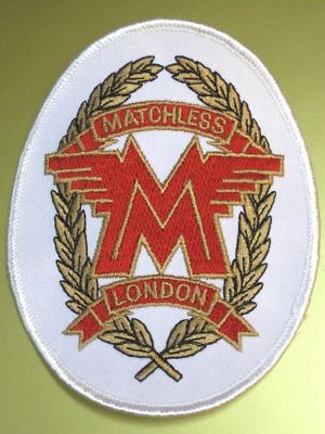 NOS Matchless Vintage British English Motorcycle Embroidered Patch White