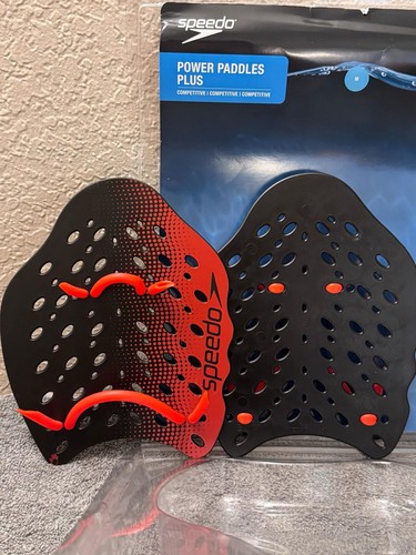 NEW Speedo Power Paddles Plus Medium Competitive Swim Training (Red ...
