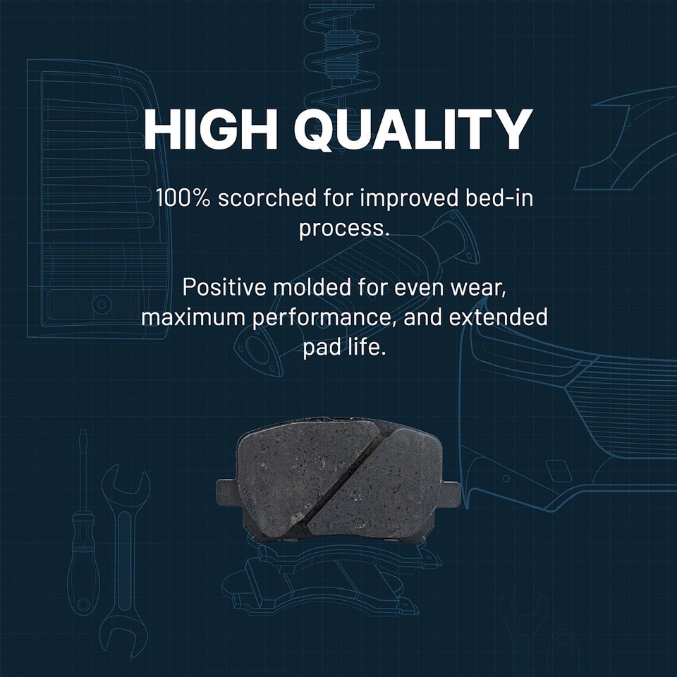 Front and Rear Semi-Metallic Brake Pad Set For 1998-2002 Ford Ranger ...