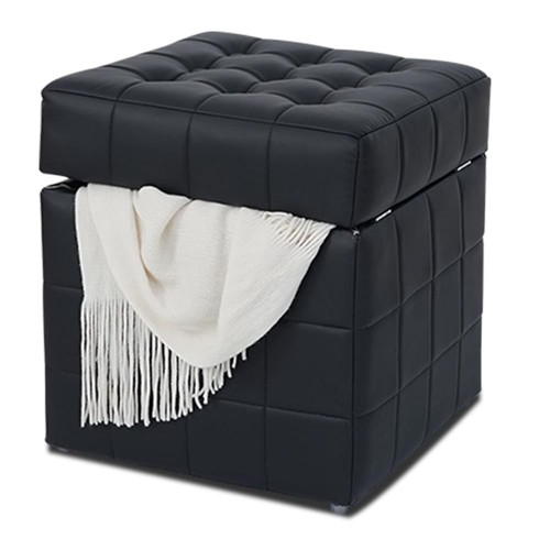 17" Square Storage Ottoman Bench,Wooden Frame Loads,Flip-top Design,12. ...