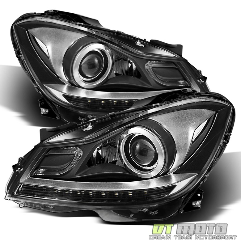 European 2012-2014 Mercedes Benz W204 C250 C300 C350 Halogen LED DRL ...