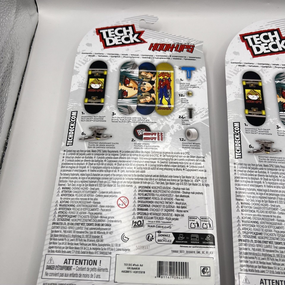 Tech Deck Hook Ups Finger Skateboard 4 Pack Anime Girl Robot Toy | eBay