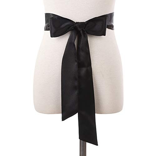 Black Sash Belt for Robe Black Satin Belt for Dress Black Silk Sash ...