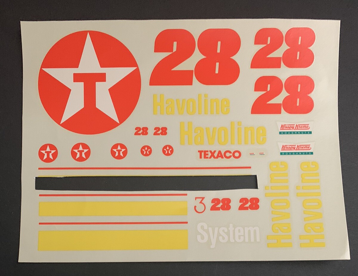 HAVOLINE TEXACO #28 NASCAR DECAL 3-#24 Model Car Parts Piece cut out | eBay