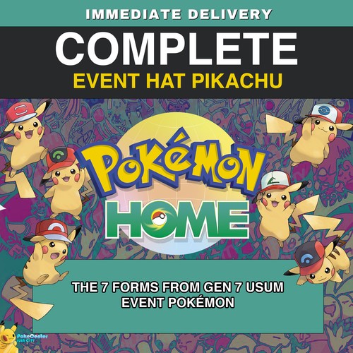 Pikachu Hat Events COMPLETE SET Gen 7 - Pokémon HOME | eBay