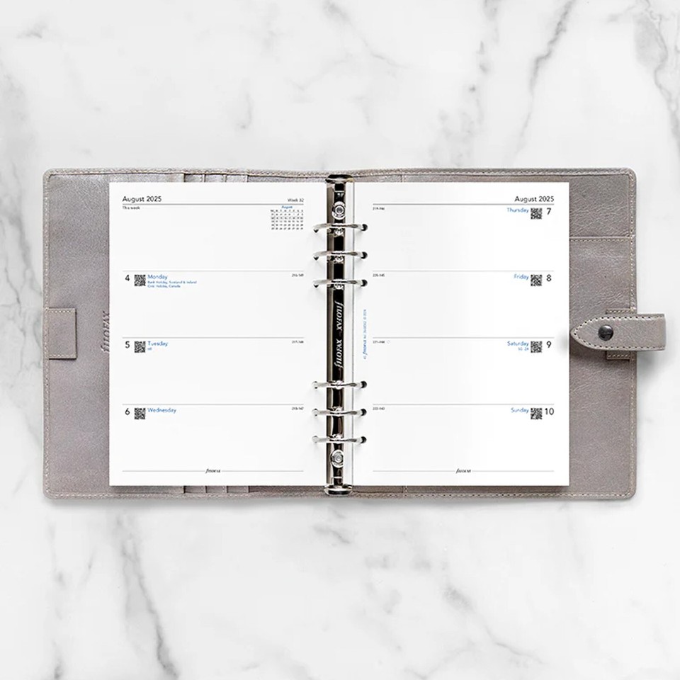 Filofax 2025 - 2026 A5 Mid Year Diary Academic Week On Two Pages Refill ...