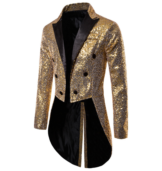 New Men Sequin Tail Jacket Coat Prom Party Stage Tail Coat Jacket | eBay