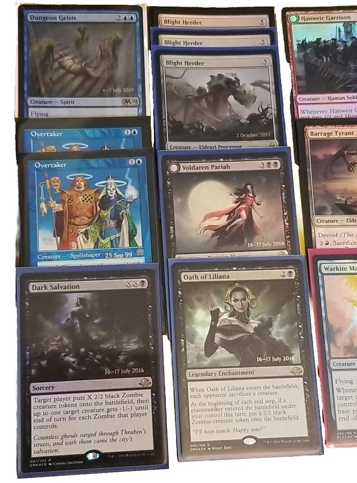 Lot of 12 MTG Magic the Gathering Foil Stamped Date Prerelease LP/NM ...