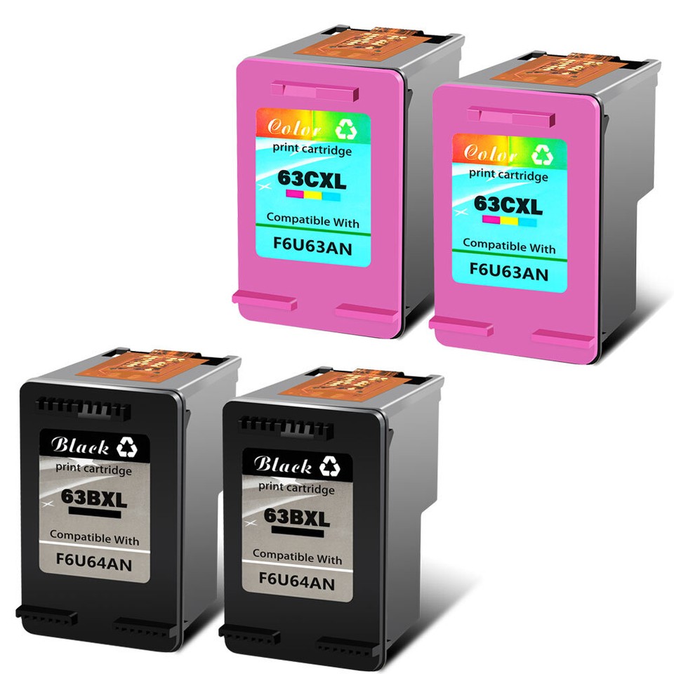 63 XL Ink Cartridge for HP OfficeJet 3830 4650 4655 5255 ENVY 4512 4516 ...