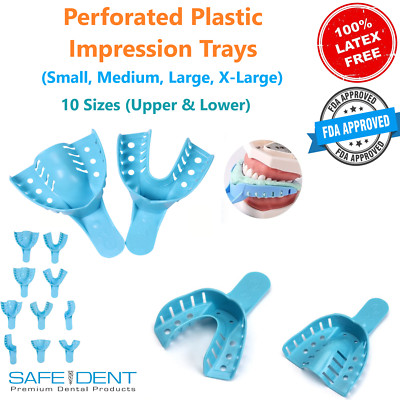 Dental Perforated Plastic Impression VPS Trays Autoclave (CHOOSE SIZE ...